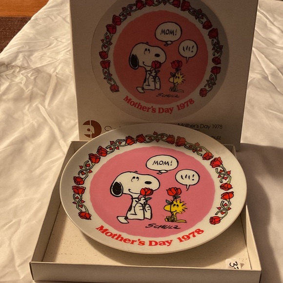 Schmid | Accents | Snoopy Mothers Day 978 Decorative Plate Pink And Red ...